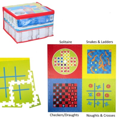 Kids Foam Play Mat Board Games Activities Jigsaw Tiles Interlocking ...