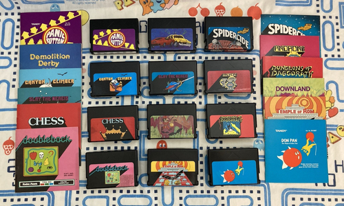 12 Vintage Tandy TRS-80 Color Computer Game Cartridges with Manuals ...