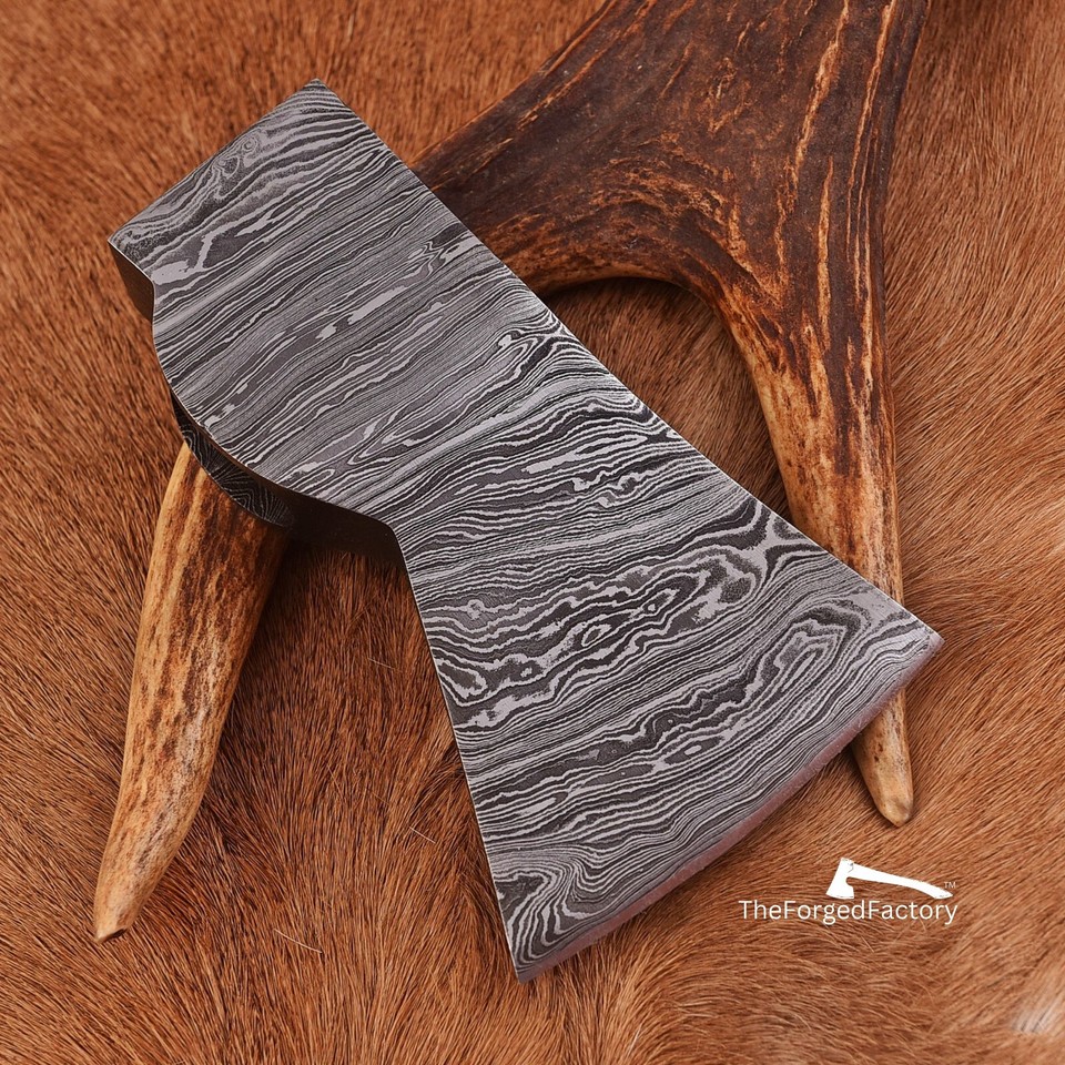 Hand Forged Axe Head, Damascus Steel Axe Head, Camping Axe Head ...