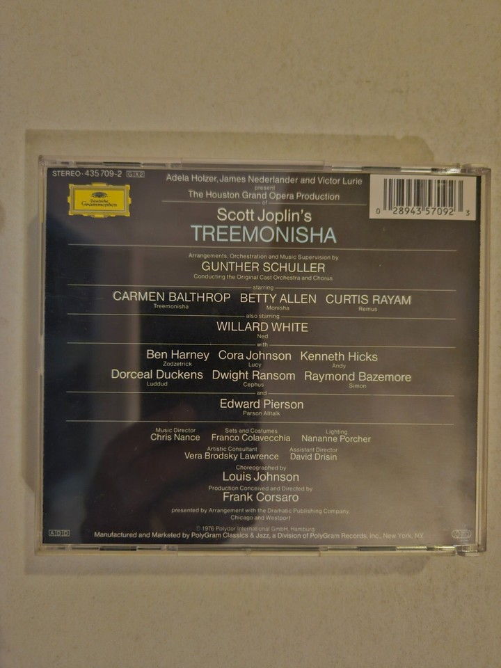 Scott Joplin's Treemonisha Original Cast Recording (CD) | eBay