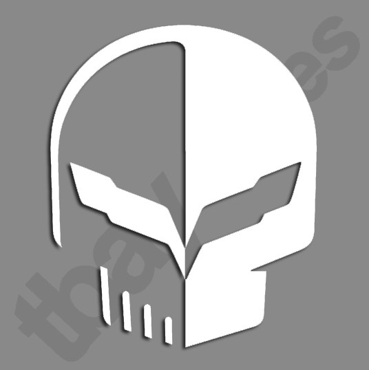 Corvette Racing Jake Skull Vinyl Decal Sticker Stingray C7 Z07 Z51 Z06 ...