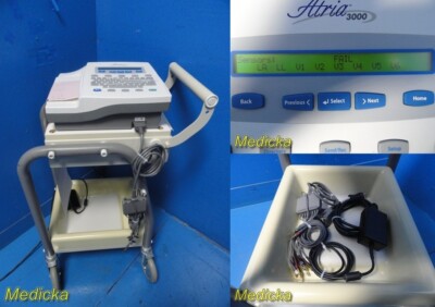 Quinton Cardiology Burdick Atria 3000 ECG/EKG Machine W/ Module & Cart ...