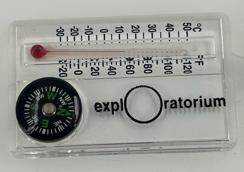 Exploratorium Compass & Thermometer Keychain Key Ring Fob | eBay