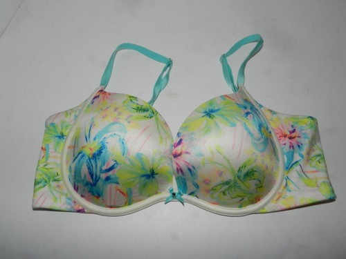 Victorias Secret 34C Plunge bra floral multi-colored padded | eBay