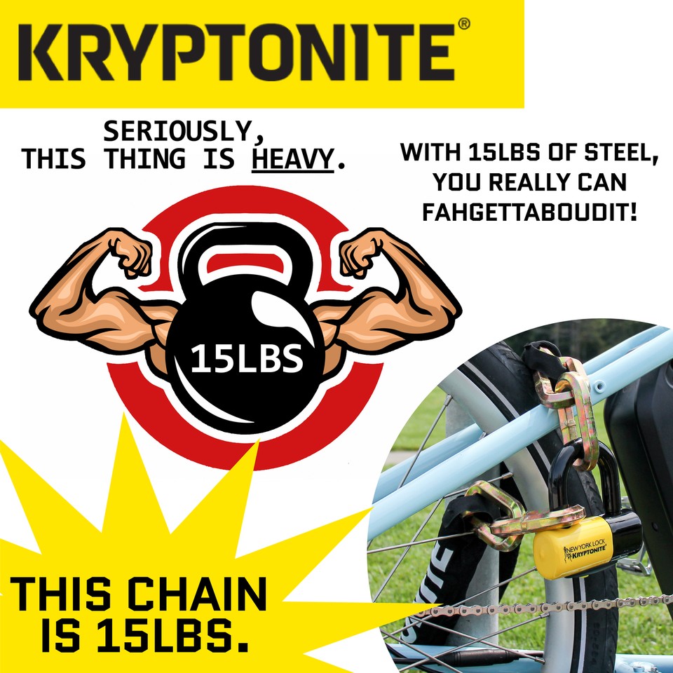 Kryptonite New York Fahgettaboudit Chain with Disc Lock 1415 5' 150cm x ...