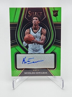 2021-22 Select Rookie Signatures Kessler Edwards Neon Green RC Auto /99 ...