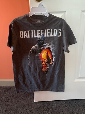 Mens Gray Short Sleeve T-Shirt with Battlefield 3 on Front Size S ...