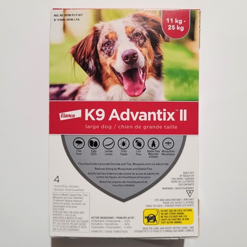 K9 Advantix II Flea & Tick Treatment Large Dog 11 - 25kg (25-55lbs) 4 ...