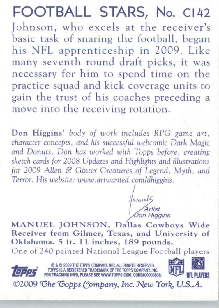 2009 Topps National Chicle #C142 Manuel Johnson RC - Dallas Cowboys | eBay
