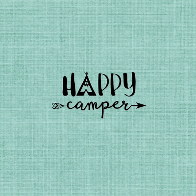 Happy Camper UNMOUNTED Rubber Stamp, Tipi Camping Hiking RV Travel ...