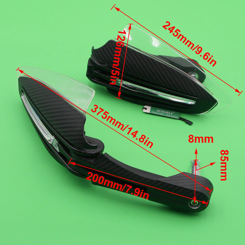 Black Light Motorcycle Motorbike End Hand Guard Handguard Handlebar ...