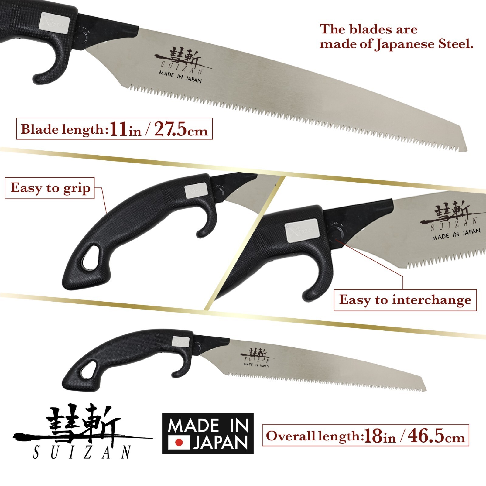 SUIZAN Japanese Timber Framing Saw 11 inch Hand Saw Pull Saw for ...