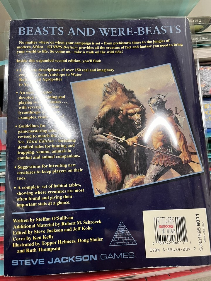 GURPS Bestiary - Second Edition Steve Jackson Rpg Games VERY NICE COND ...