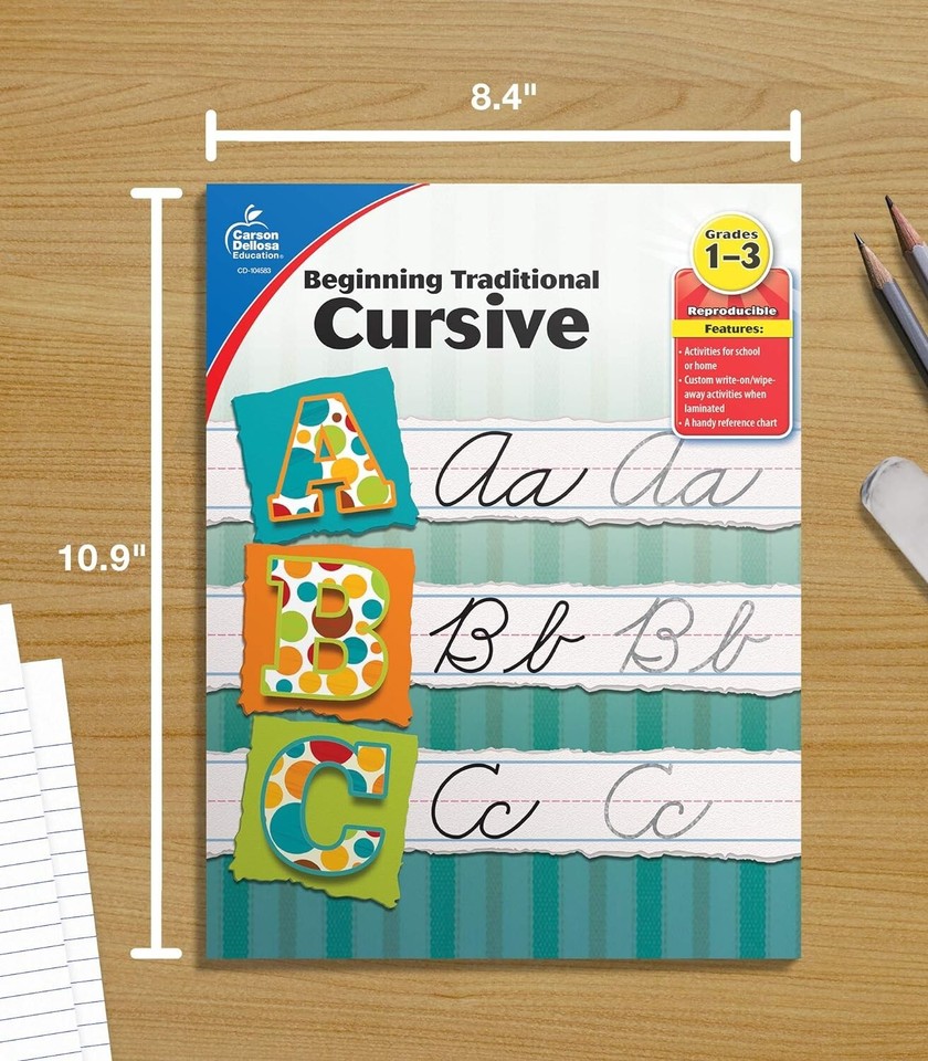 Beginning Traditional Cursive Handwriting Workbook for Kids Handwriting ...