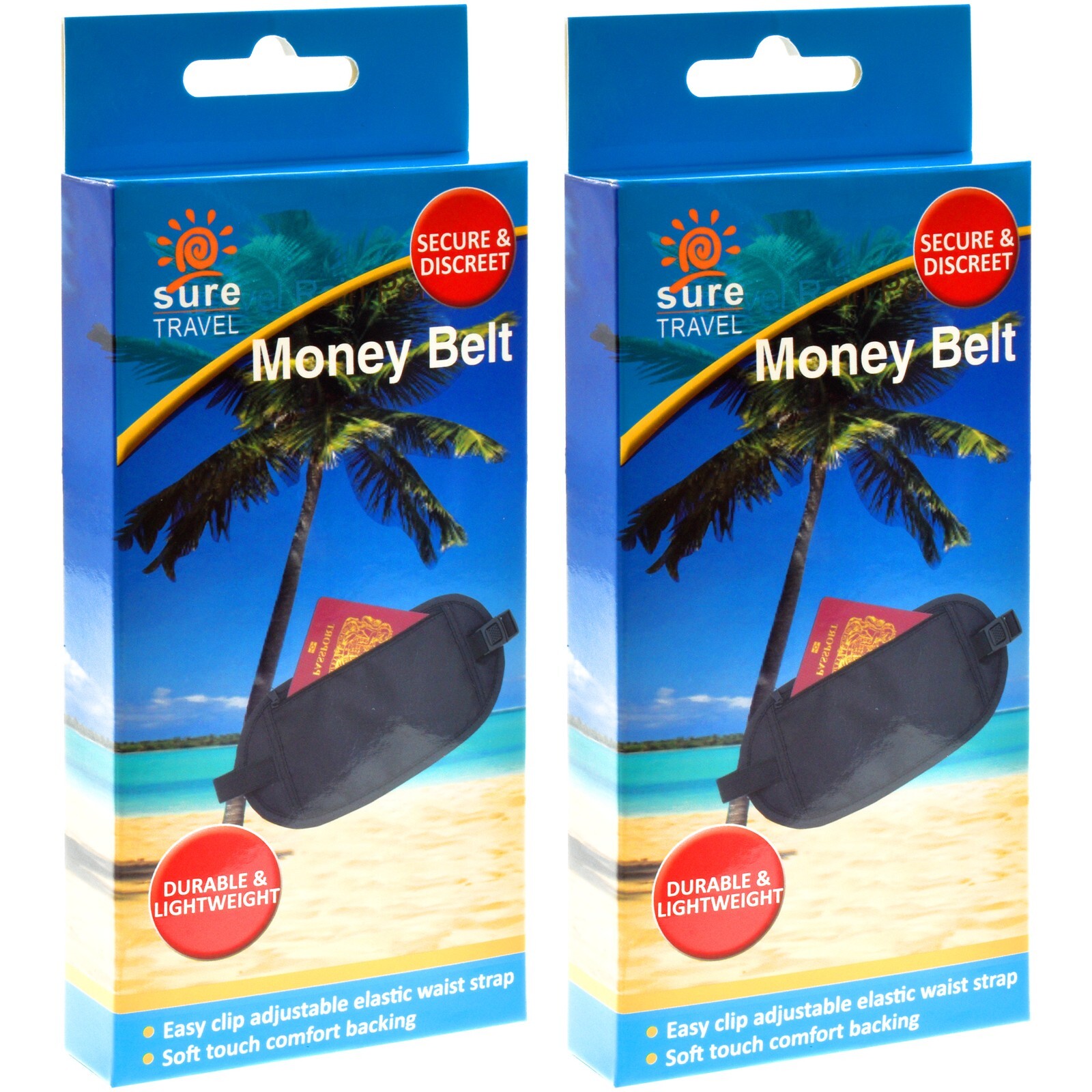 MONEY BELT x2 Travel Hidden Secret Discrete Bum Bag Waist Wallet Pouch ...