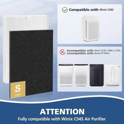 2 Pack C545 H13 True HEPA Replacement Filter S Compatible with Winix ...