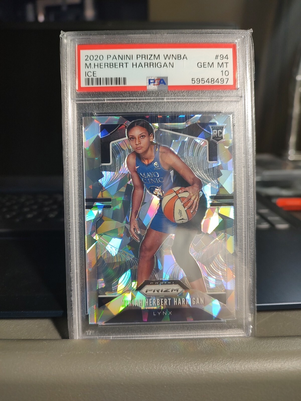 2020 Mikiah Herbert Harrigan WNBA Prizm ICE #94 RC Lynx Pop 1 PSA 10 ...