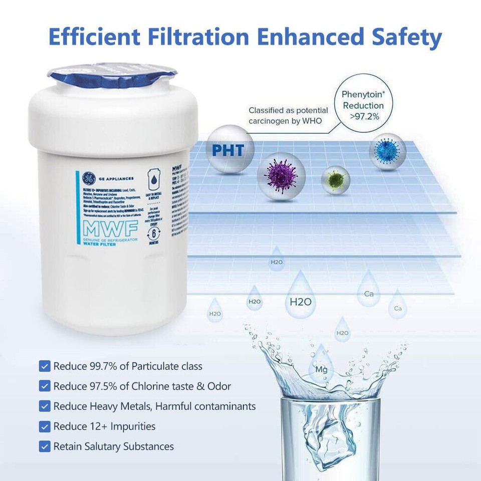2 Pack GE MWF MWF MWFP GWF 46-9991 Refrigerator Water Filter | eBay