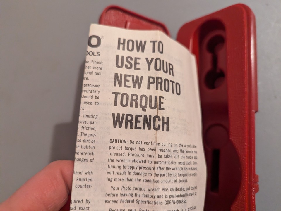 Proto Tools Torque Wrench Case 6064 | eBay