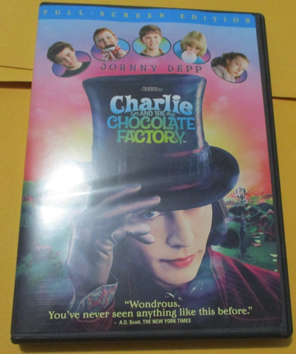 CHARLIE AND THE CHOCOLATE FACTORY MOVIE DVD JOHNNY DEPP WIDE SCREEN TIM ...
