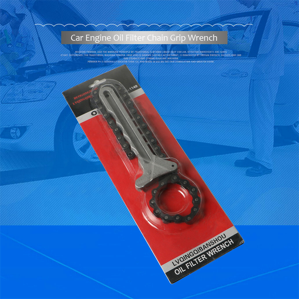 Heavy Duty Car Engine Oil Filter Chain Grip Wrench Remover Steel ...