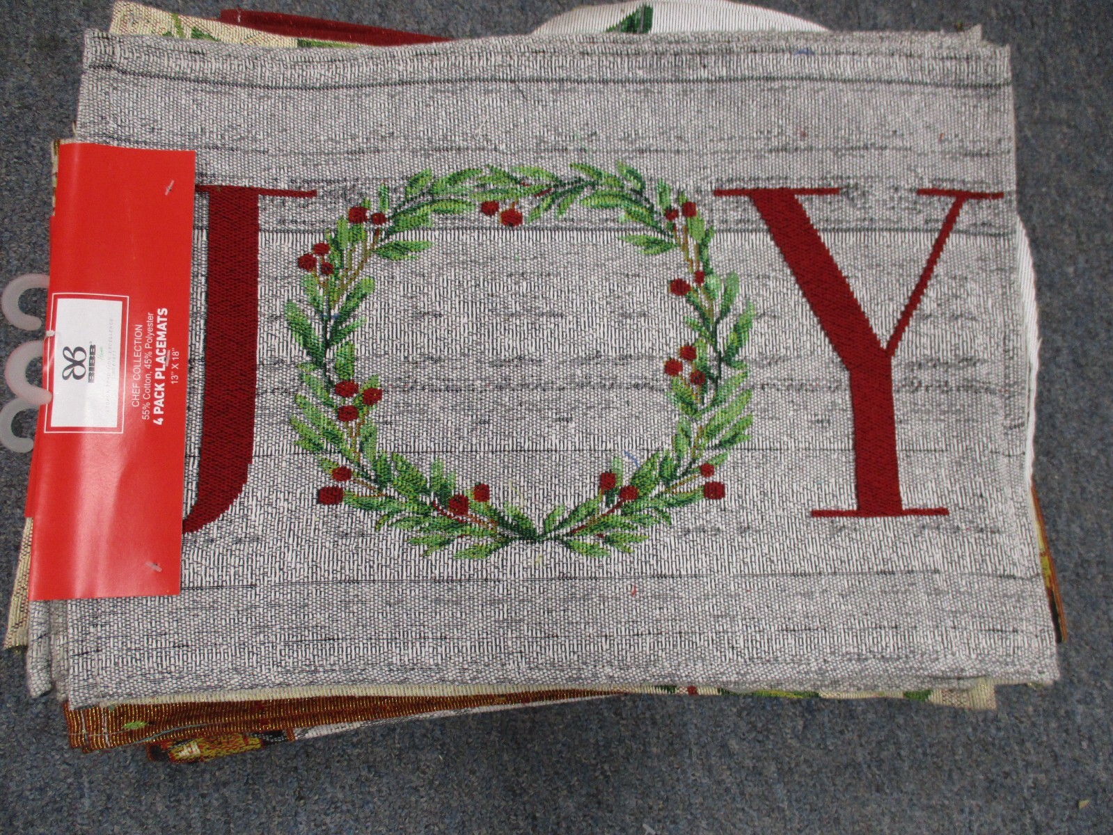 SET OF 4 TAPESTRY PLACE MATS 13x18 CHEF BIBB COLLECTION CHRITMAS JOY ...