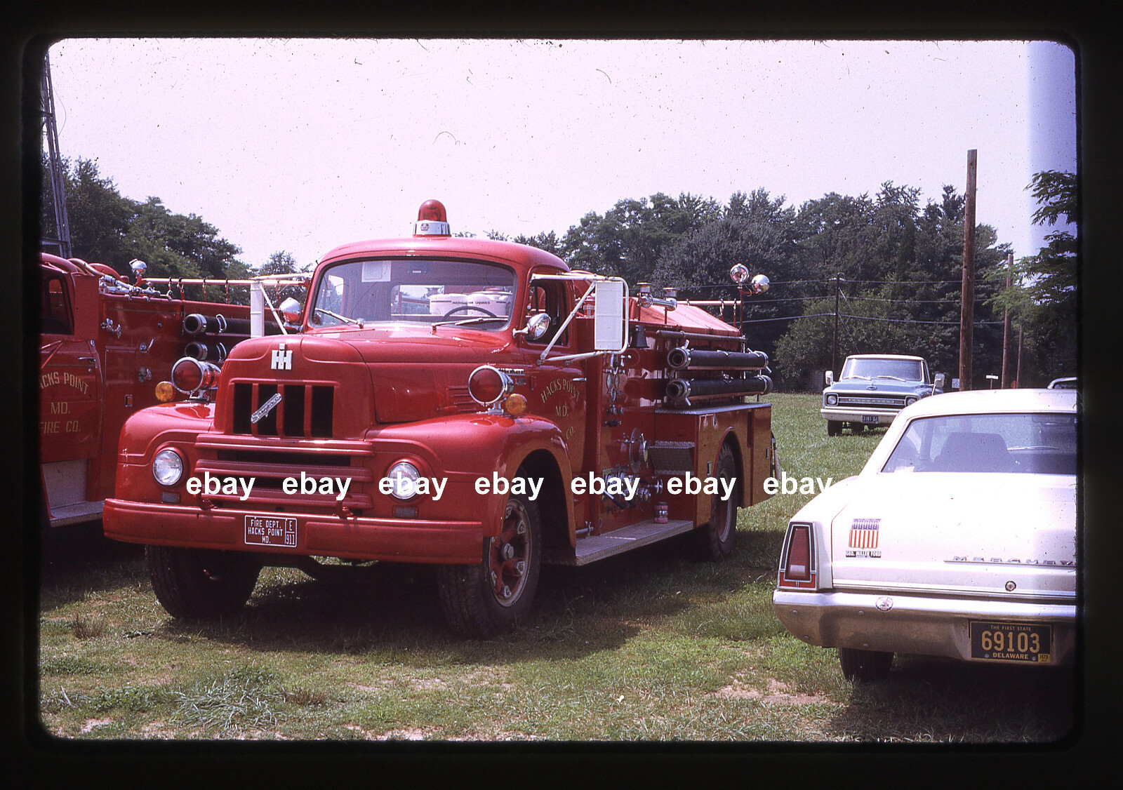 Hacks Point MD 1960s International Seagrave tanker Fire Apparatus Slide ...