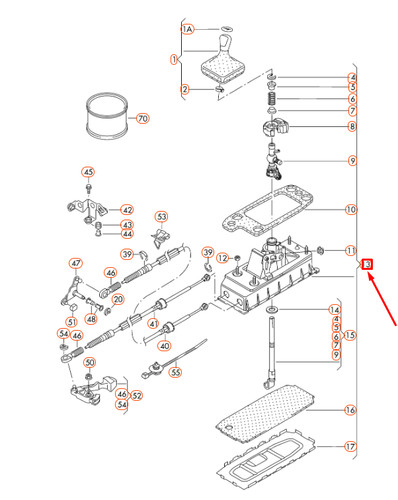NEW AUDI A3 8P SELECTOR MECHANISM HOUSING 1K0711050A OEM | eBay