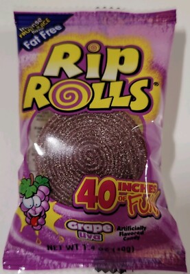 Rip Rolls Grape 40 inch Sour Belt Candy 4 Count Free Shipping | eBay