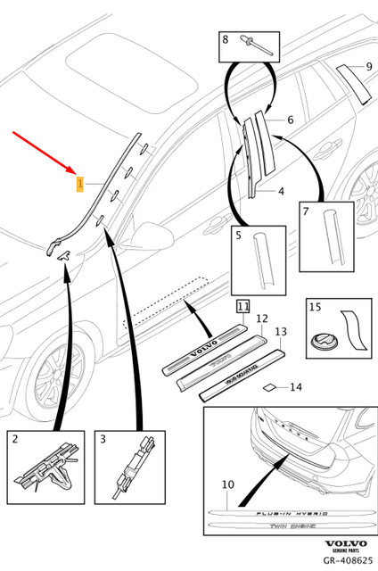 Volvo S60 2013 Front Right Windshield Trim 31335865 Ang2247 for sale ...