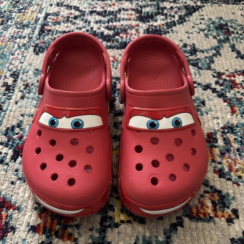 Crocs Kid's Lightning McQueen Clogs Cars Shoes Size C13 Light Up Work ...