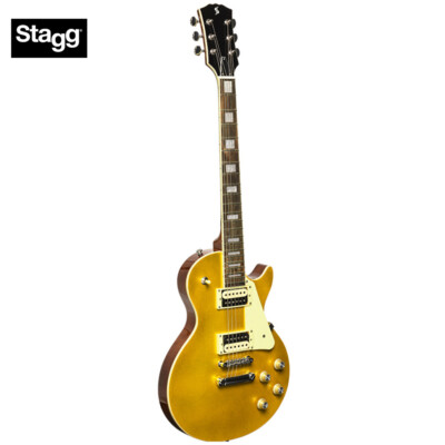 Stagg Standard Series L Style Solid Mahogany Electric Guitar Gold SEL ...
