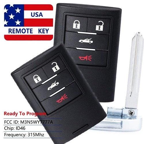 2X for 2005-2013 Chevrolet Corvette Smart Remote Key Fob FCC ID ...