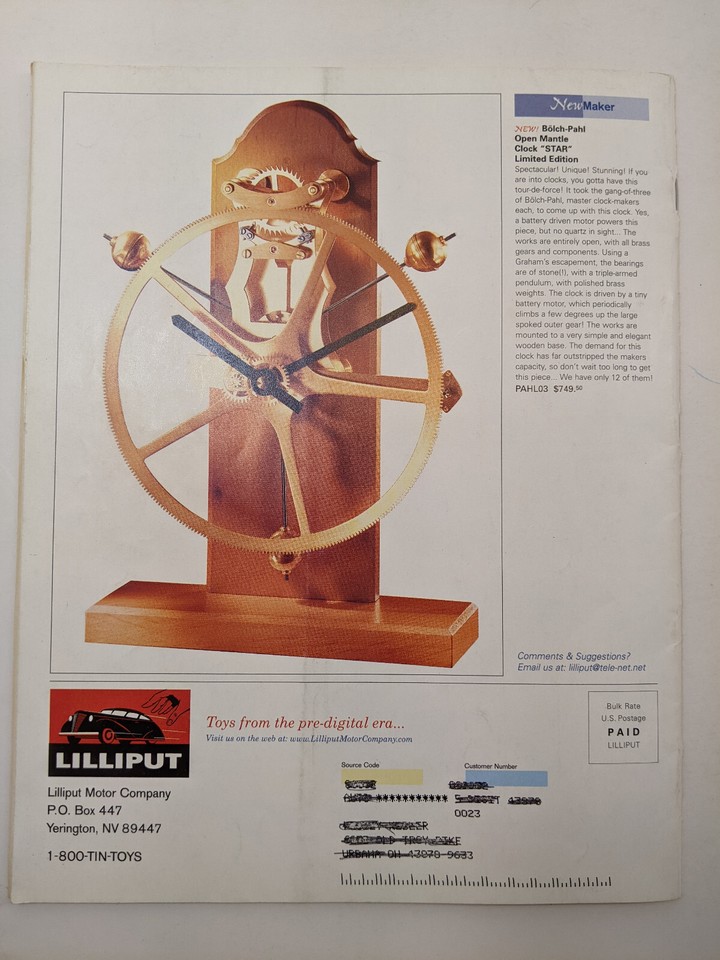 LILLIPUT TOY CATALOG #43 Retro Tin Robots Pedal Cars Trains Disney Toy ...