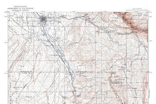 Montrose Quadrangle Colorado 1909 Topo Map USGS 15 Minute Topographic ...