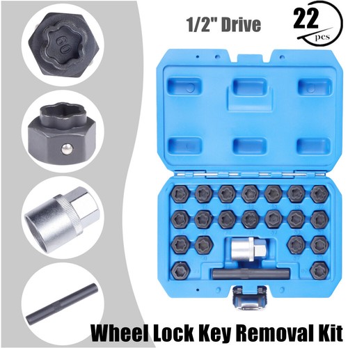 22pcs Universal Locking Lug Nut Master Key Set Wheel Lock Removal Tool ...