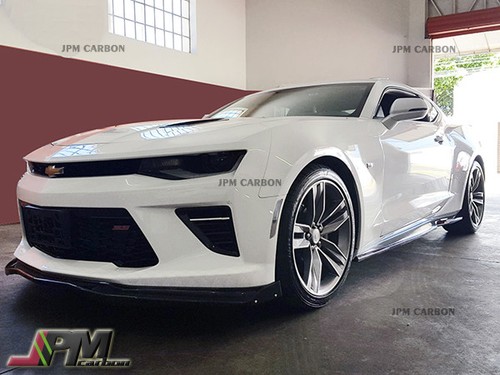 16-17 Chevy Camaro SS V8 T6 Carbon Fiber Front Lip w/ Winglets & Side ...