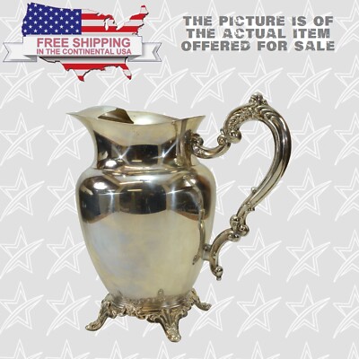 Vintage Oneida Du Maurier Silver Plated Water Pitcher with Ice Lip ...