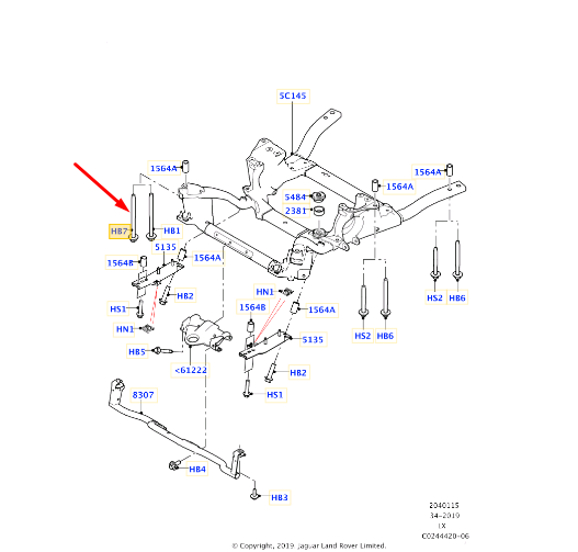 LR RANGE ROVER SPORT L494 Rear Axle Mount Bolt LR124637 NEW GENUINE ...