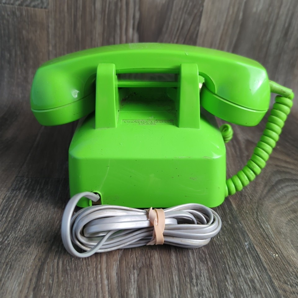 Vintage Stromberg Carlson Lime Green Rotary Desk Telephone Phone Retro ...