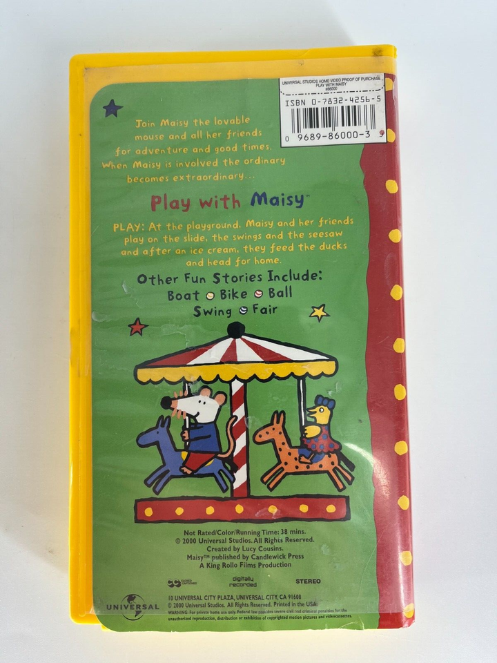 Play with Maisy VHS 2000 - Animated Mouse Christmas Yellow Clamshell ...