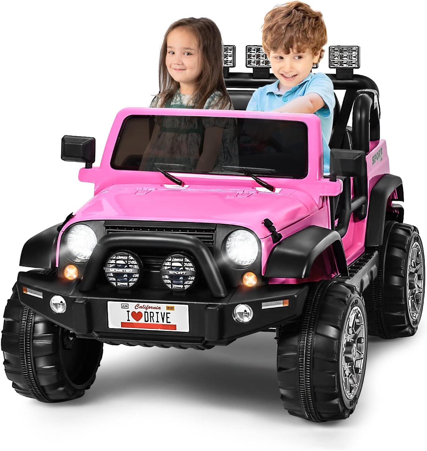 2 Seater Kids Ride on Truck, 12V Battery Powered Car W/2.4G Remote ...