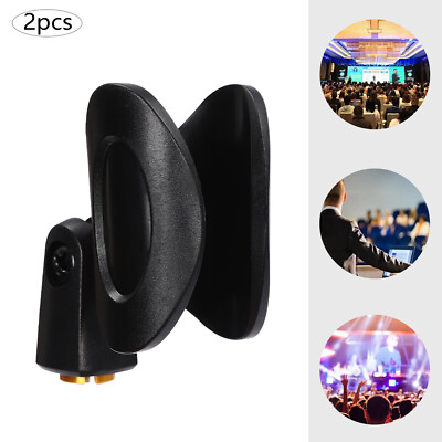 2pcs Universal Microphone Clips Black Microphone Mic Clip Holders | eBay