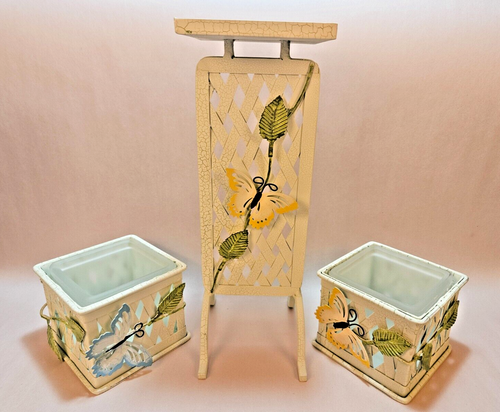 NWB Simson Giftware Metal Butterfly Square and Standing Candle Holder 9 ...