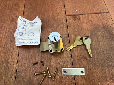 National Lock 4 Pin tumbler Cabinet Lock w Keys Surface Mount Deadbolt ...