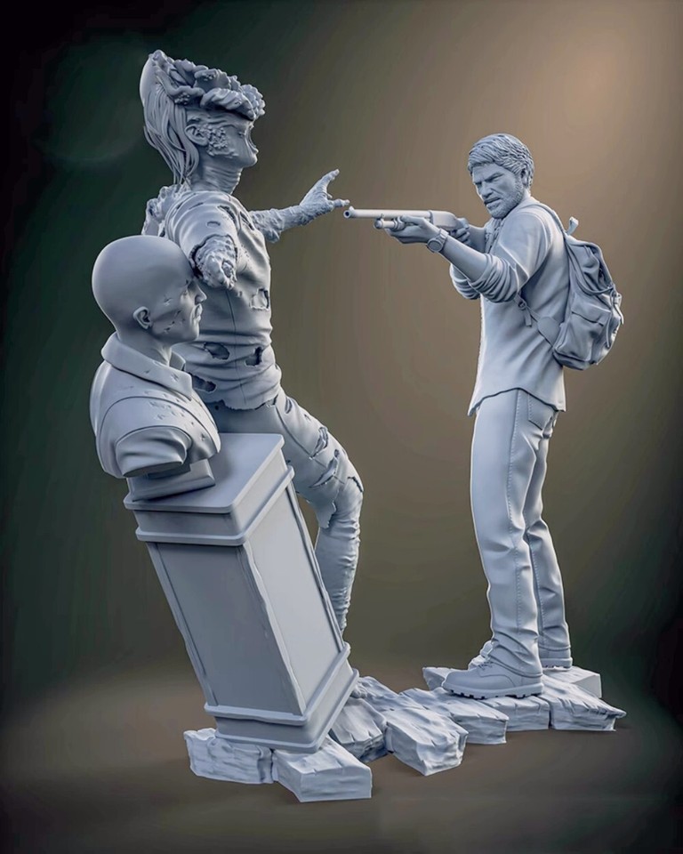 1/24 resin figure model kit Zombies and Joel 3D printing Unpainted ...