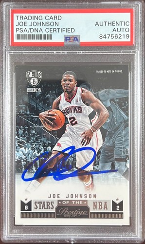 Joe Johnson auto 2012 Panini Prestige #6 card Atlanta Hawks PSA ...