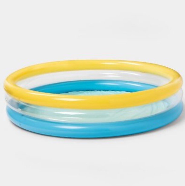 Sun Squad Inflatable 3 Ring Pool, Ball Pit, 66” Diameter x 15” Height ...