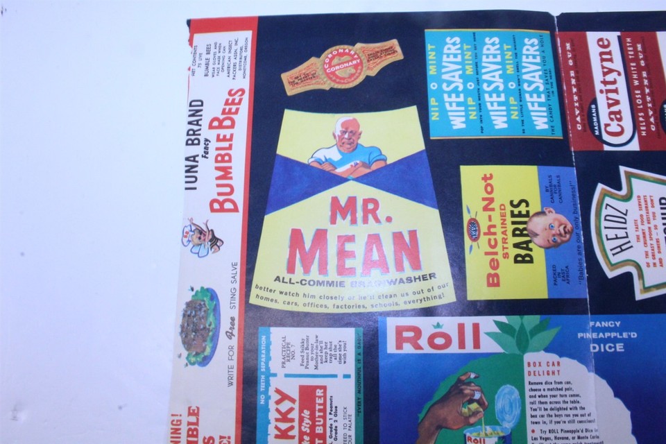 Novelty Humorous Wacky Product Labels Sticker Sheet Gum Backed Insert ...