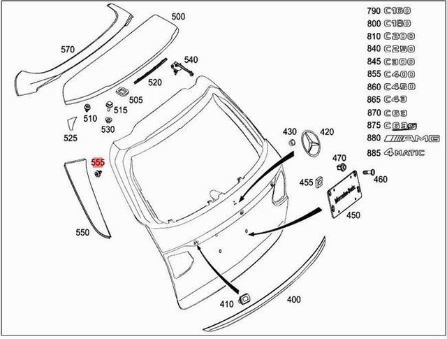 Genuine Trim Clip MERCEDES C238 S205 S213 W205 Coupe Wagon 0019917198 ...